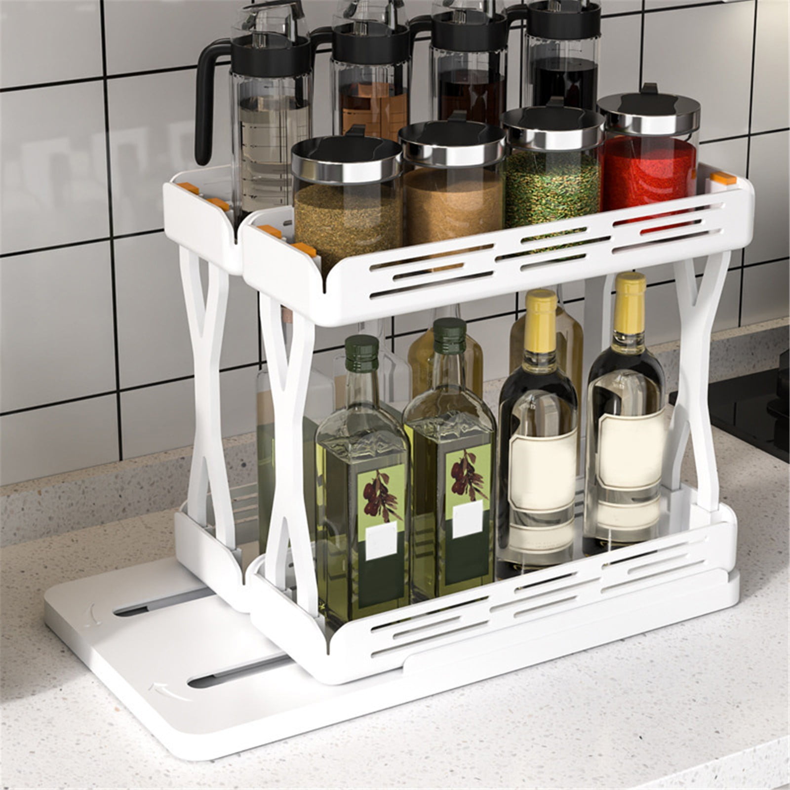 1*Storage Rack Clearance! 1/2 Layer Rotating Rack Organizer Home ...