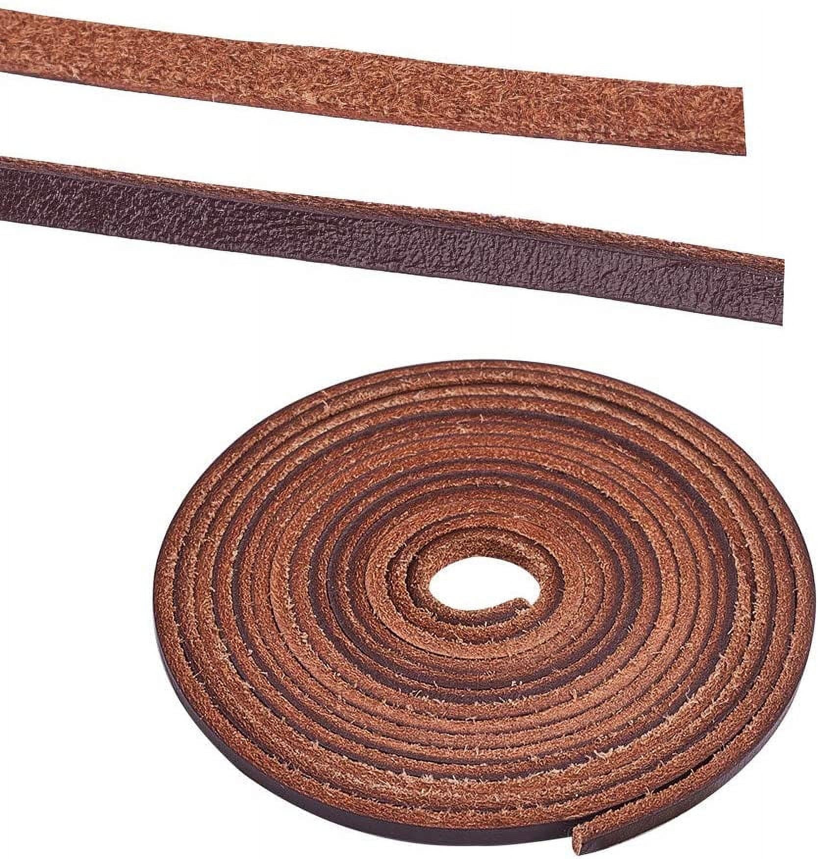 1 Strand 3mm Flat Genuine Cowhide Leather Lace Cord Braiding String ...