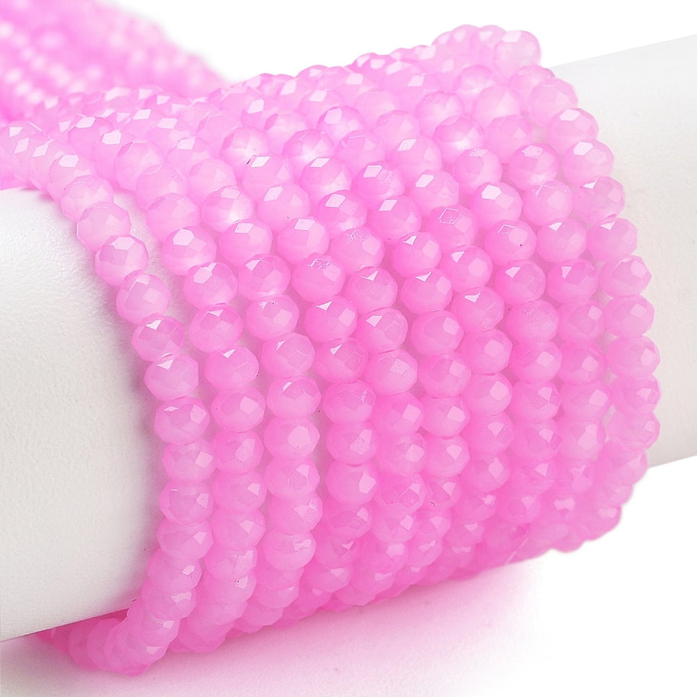1 Strand Baking Paint Imitation Jade Glass Bead Strands Faceted ...