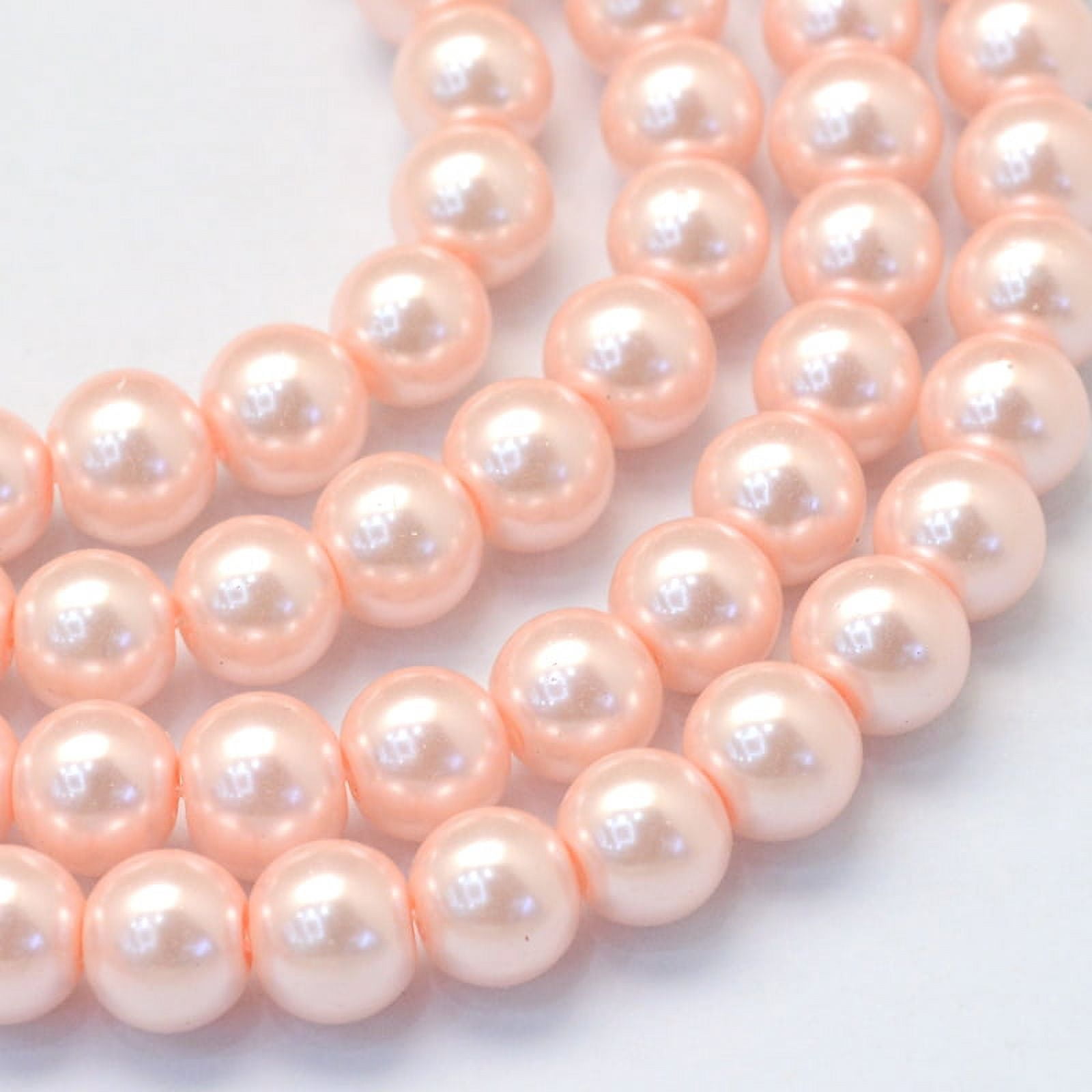 1 Strand Baking Painted Pearlized Glass Pearl Round Bead Strands ...