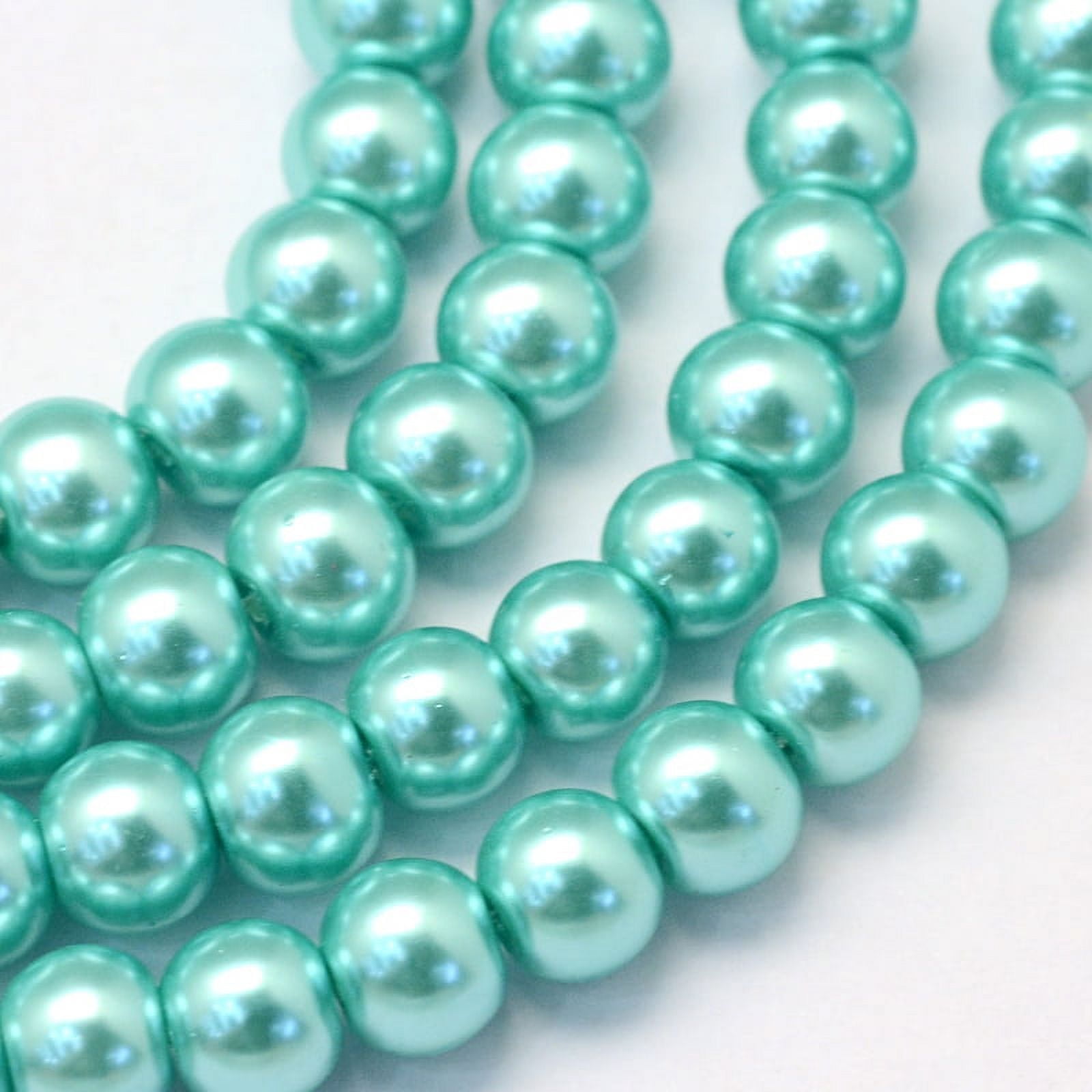 1 Strand Baking Painted Pearlized Glass Pearl Round Bead Strands ...