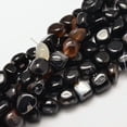 1 Strand Dyed & Heated Natural Black Agate Beads Strands Tumbled Stone ...