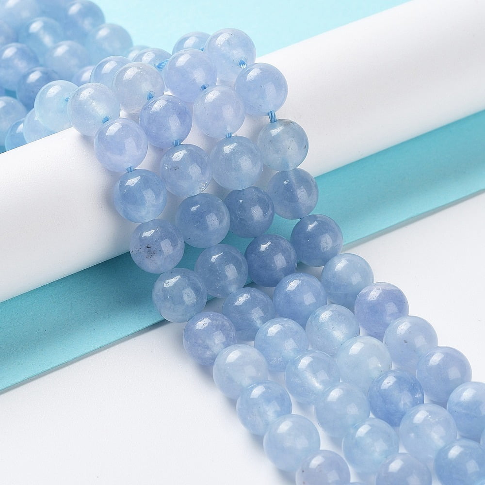 1 Strand Dyed Natural Malaysia Jade Beads Strands Round Cornflower Blue ...