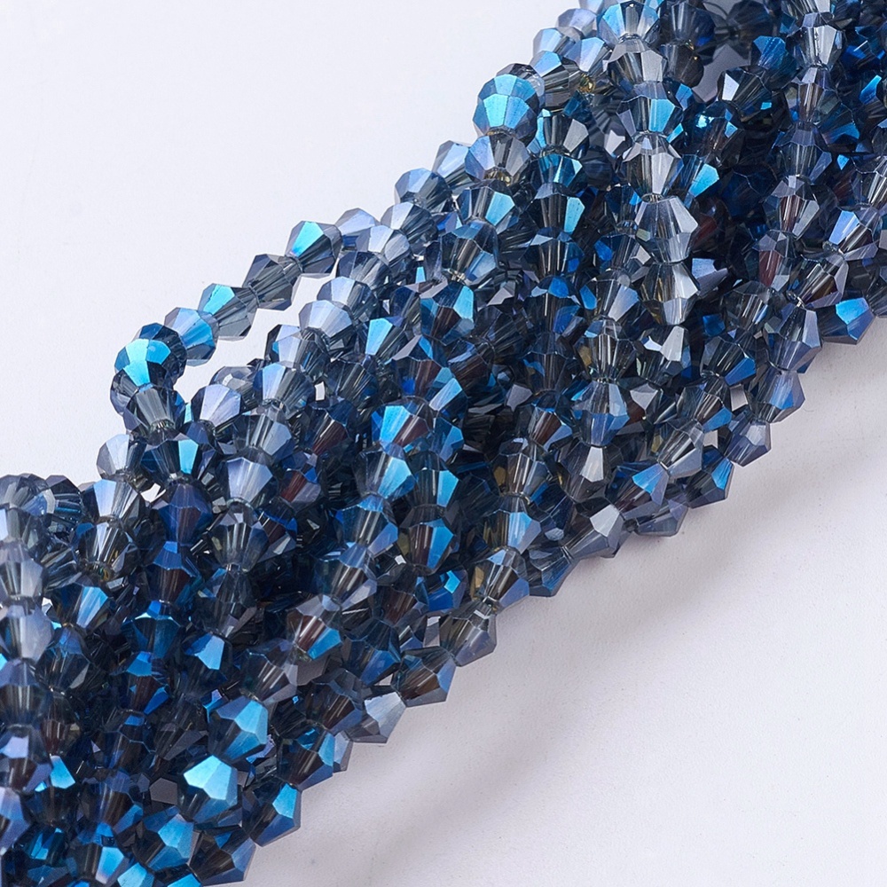 1 Strand Electroplate Glass Beads Strands Full Plated Faceted Bicone ...
