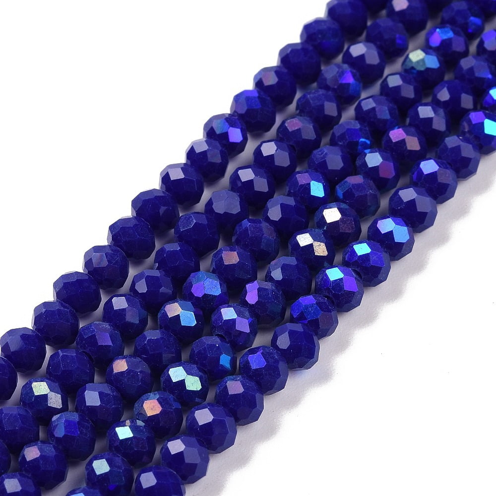 1 Strand Electroplate Opaque Solid Color Glass Beads Strands Half ...