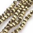 1 Strand Faceted(32 Facets) Electroplate Glass Bead Strands Golden ...