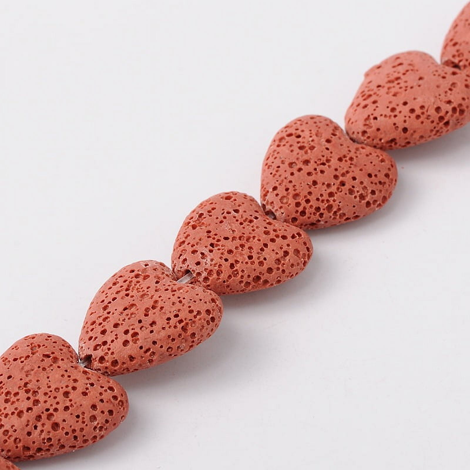 1 Strand Lava Rock Bead Strands Heart Dyed Red 20x20x7mm Hole: 1mm ...