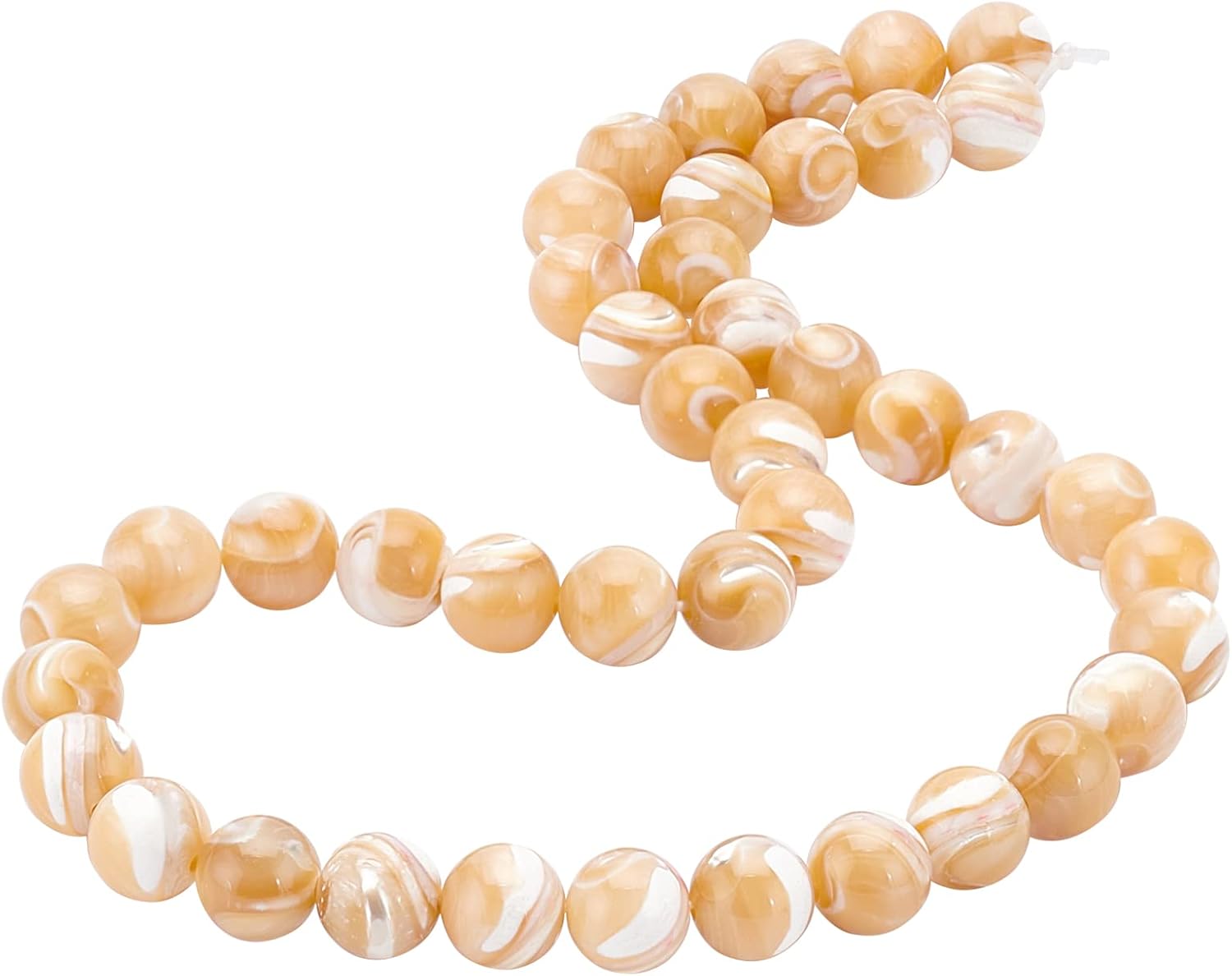1 Strand Mother of Pearl Shell Beads Conch Shell Round Loose Beads 8mm ...