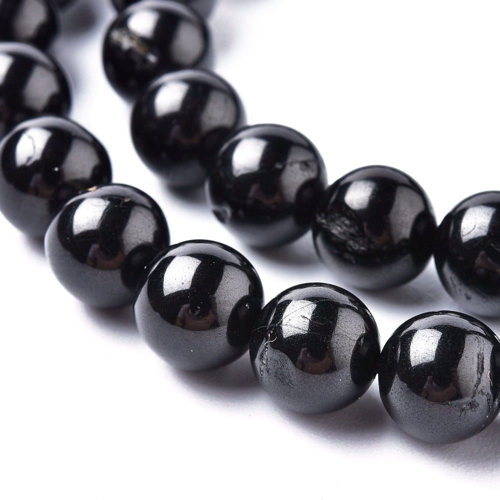 1 Strand Natural Black Spinel Strands Round 7~8mm Hole: 1mm 49~50pcs ...