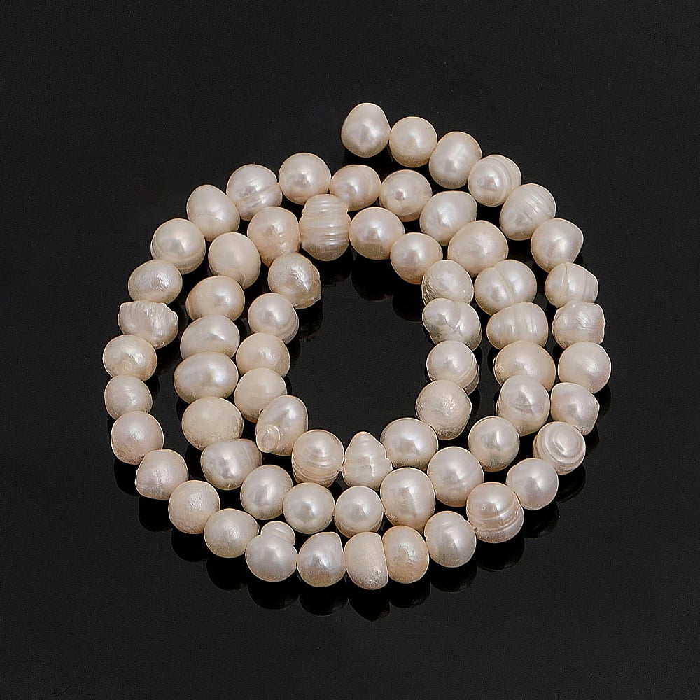 1 Strand Natural Cultured Freshwater Pearl Beads Strands Potato Bisque ...
