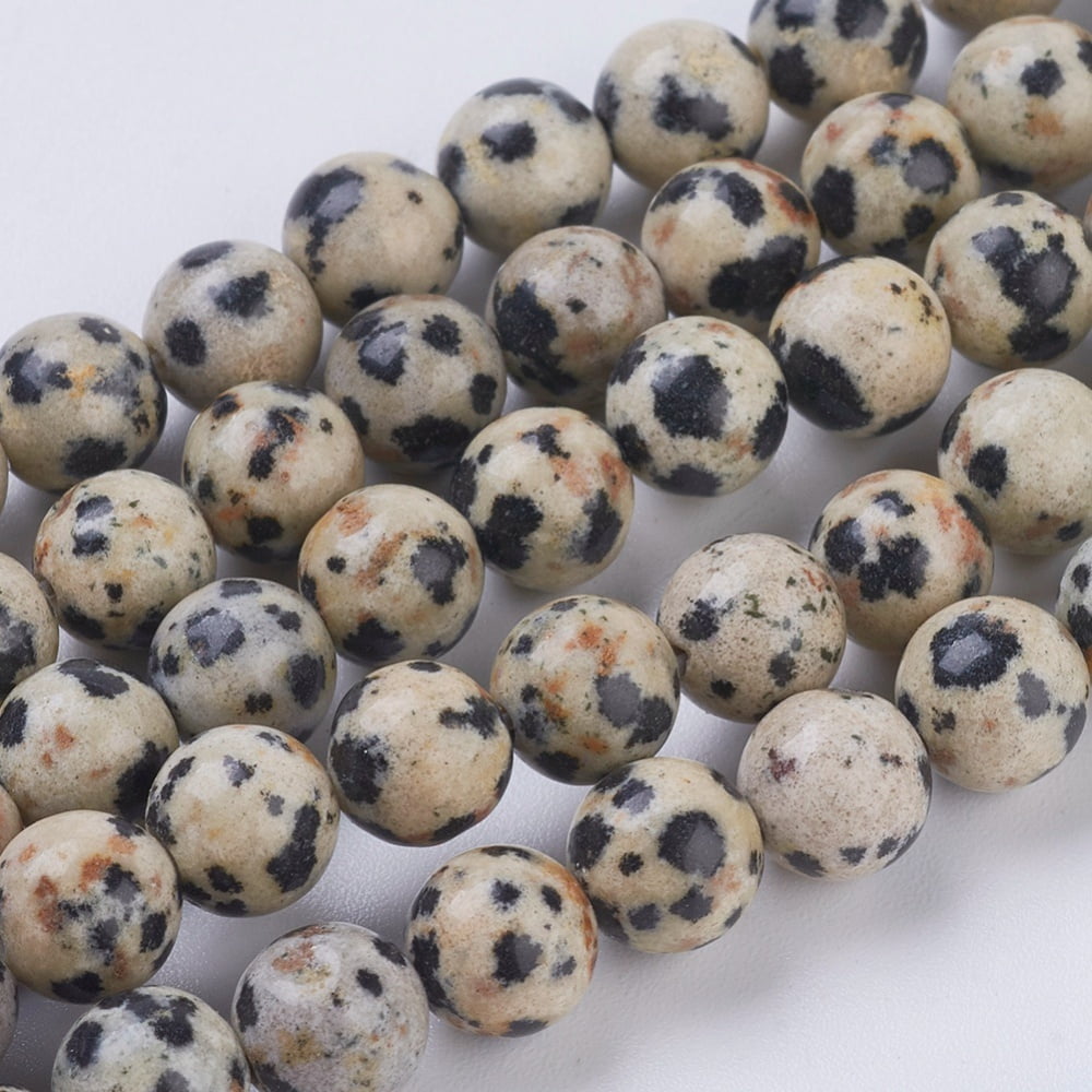1 Strand Natural Dalmation Jasper Beads Strands Round 6mm Hole: 1mm ...