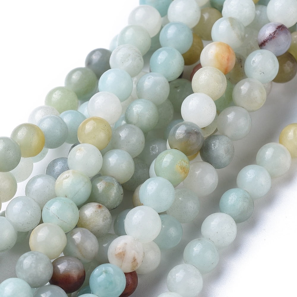 1 Strand Natural Flower Amazonite Round Bead Strands 8mm Hole: 1mm ...