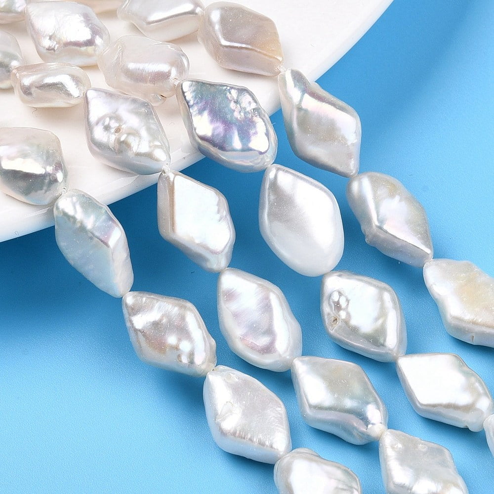 1 Strand Natural Keshi Pearl Beads Strands Natural Nucleated Pearl ...