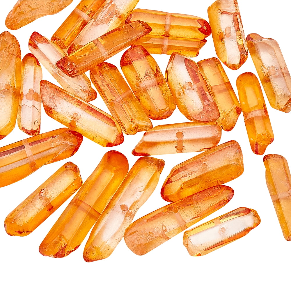 1 Strand Natural Quartz Crystal Beads Strands Dyed Nuggets Coral 15 ...