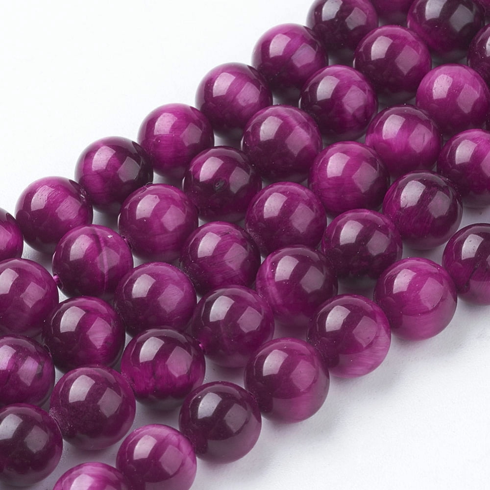 1 Strand Natural Rose Tiger Eye Beads Strands Dyed & Heated Round Deep ...