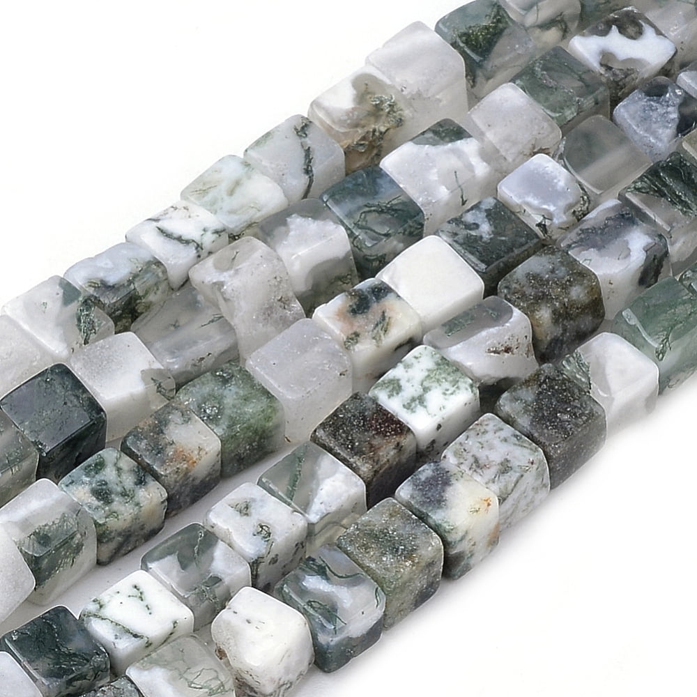 1 Strand Natural Tree Agate Beads Strands Cube 4~5x4~5x4~5mm Hole: 1mm ...