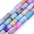 1 Strand Opaque Baking Painted Glass Beads Strands Frosted Column ...