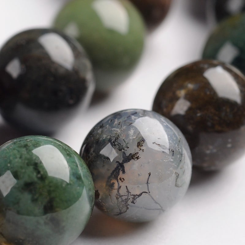 1 Strand Round Natural Indian Agate Gemstone Bead Strands 10mm Hole ...