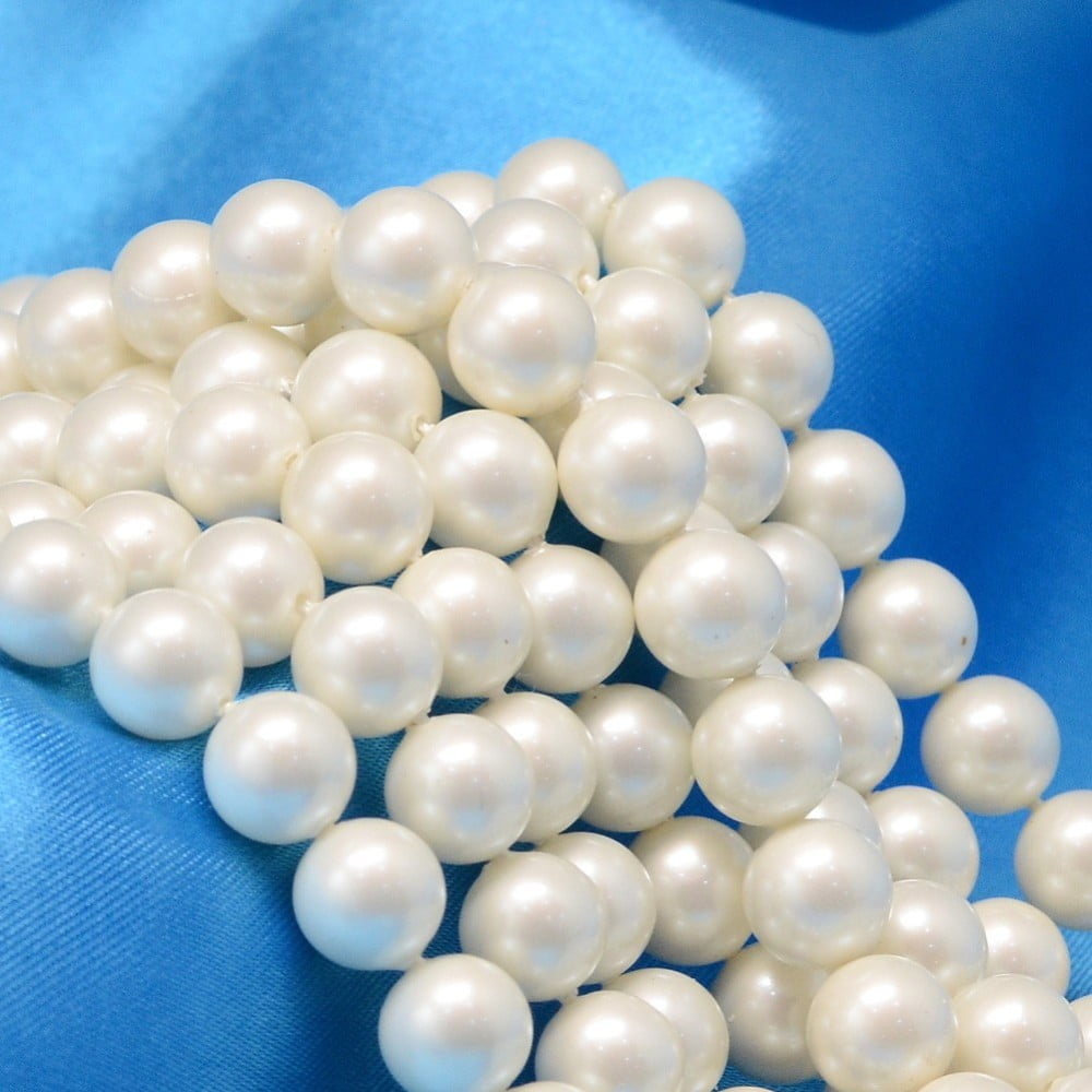 1 Strand Round Shell Pearl Bead Strands Matte Surface Creamy White 4mm ...