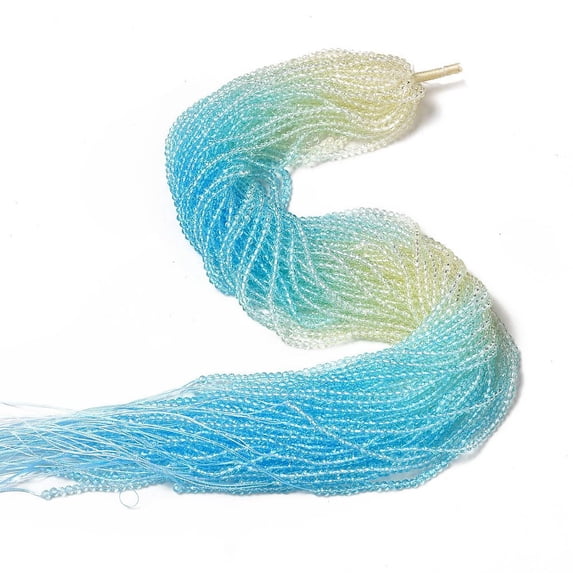1 Strand Transparent Gradient Color Glass Beads Strands Deep Sky Blue ...