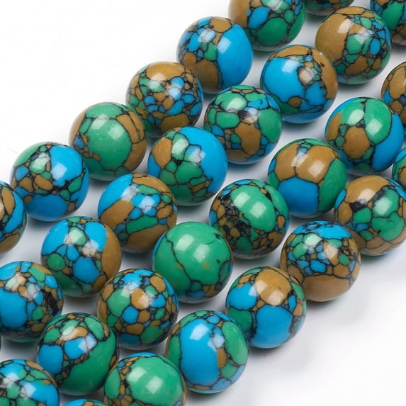 1 Strand Turquoise Beads Strands Dyed Round Colorful 8mm Hole: 0.8mm ...