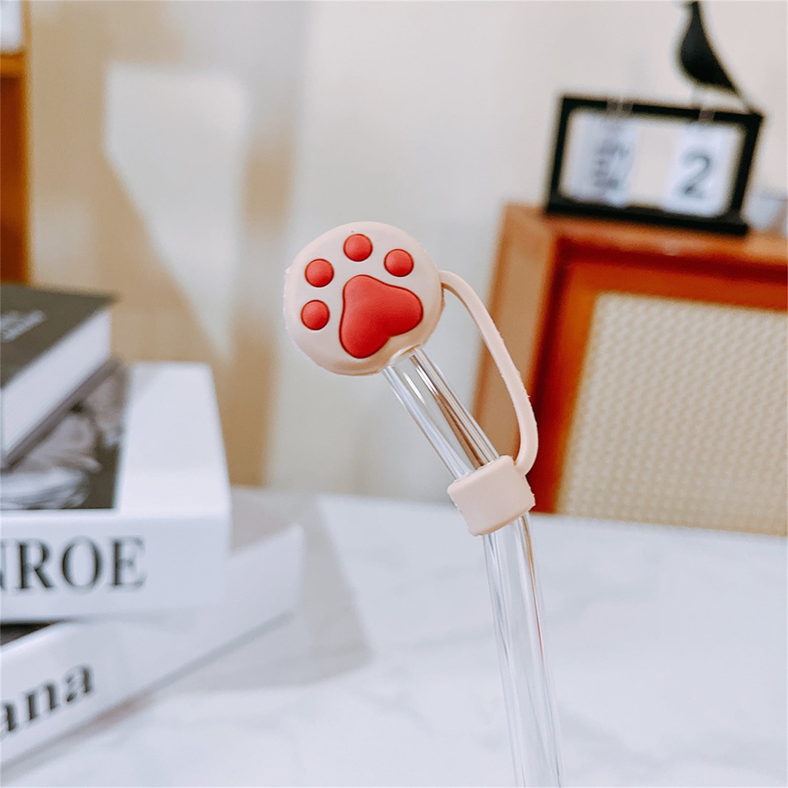 1*Straw Cover Clearance! Nomeni Cute Summer Glass Straw with Doll Straw ...