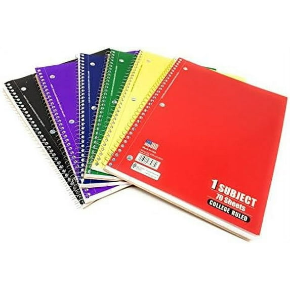 iPick Image 1 Subject College Ruled Spiral Bound Notebooks, 70 Sheets ...