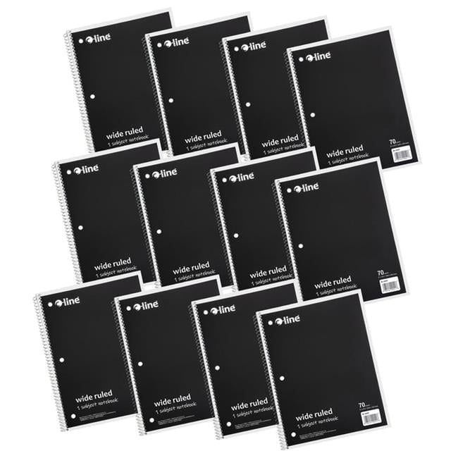 1 Subject Wide Ruled Note Book, Black - Case of 12 - Walmart.com
