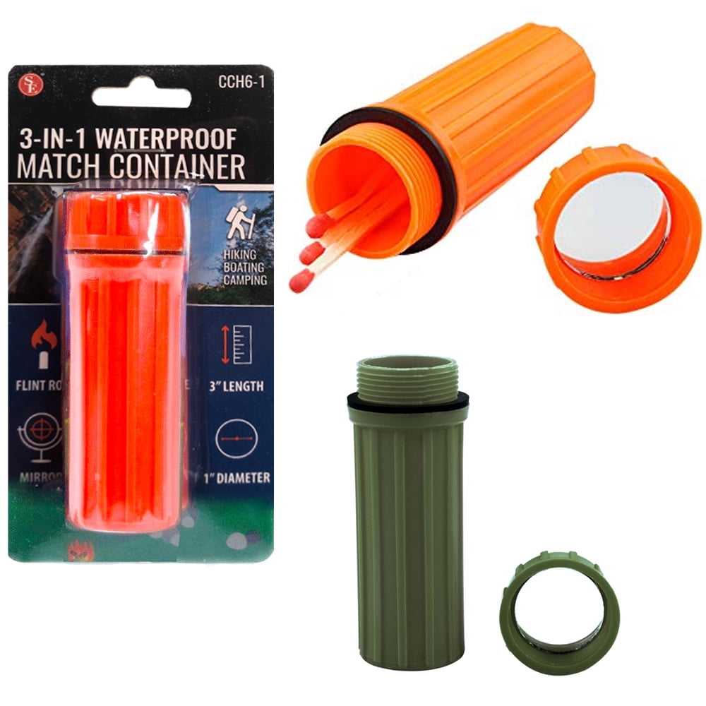 1 Survival Waterproof Match Container 3 in 1 Emergency Case Striker ...
