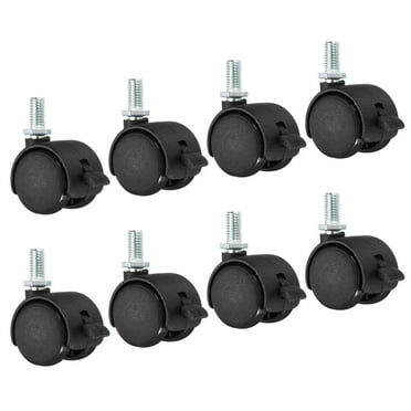 Uxcell Furniture Casters 1.5 Inch Nylon M10 x 15mm Threaded Stem Swivel ...
