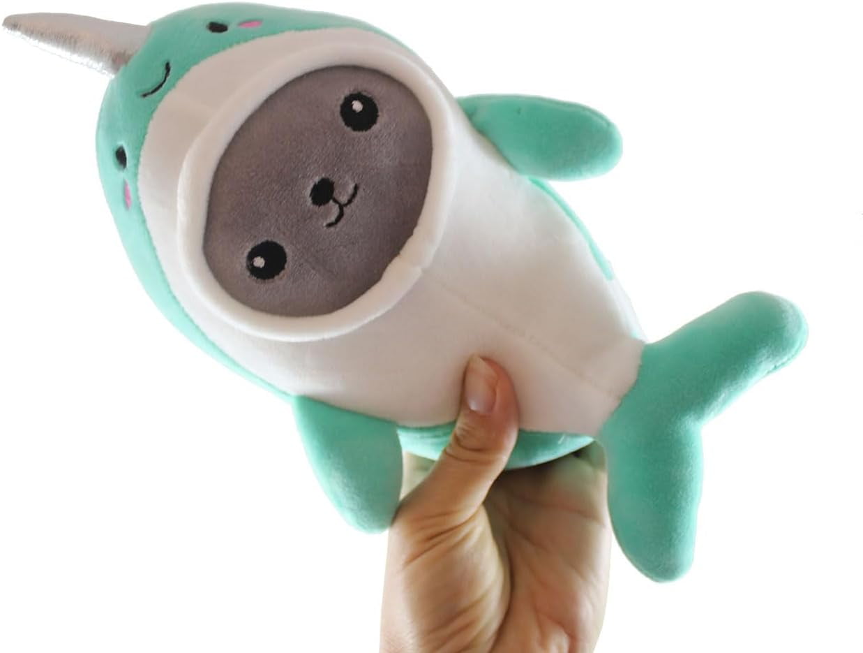 1 TEAL NARWHAL Plush Seal in Costume - Stuffed Animal Toy - Soft ...
