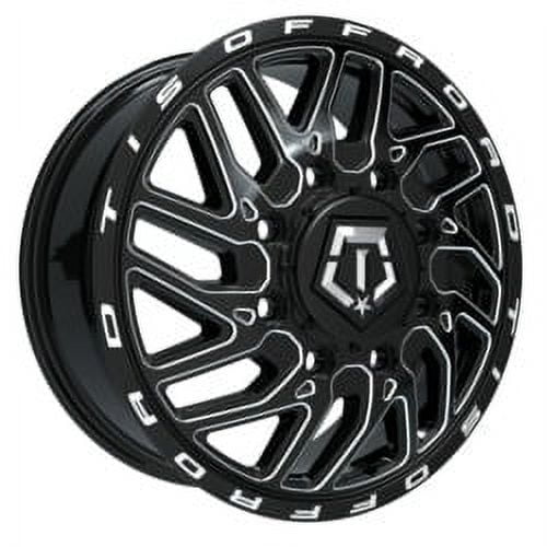 1 TIS 17x6.5 8X200 +129 544BM Dually Gloss Black w/Milled Accents Wheel ...