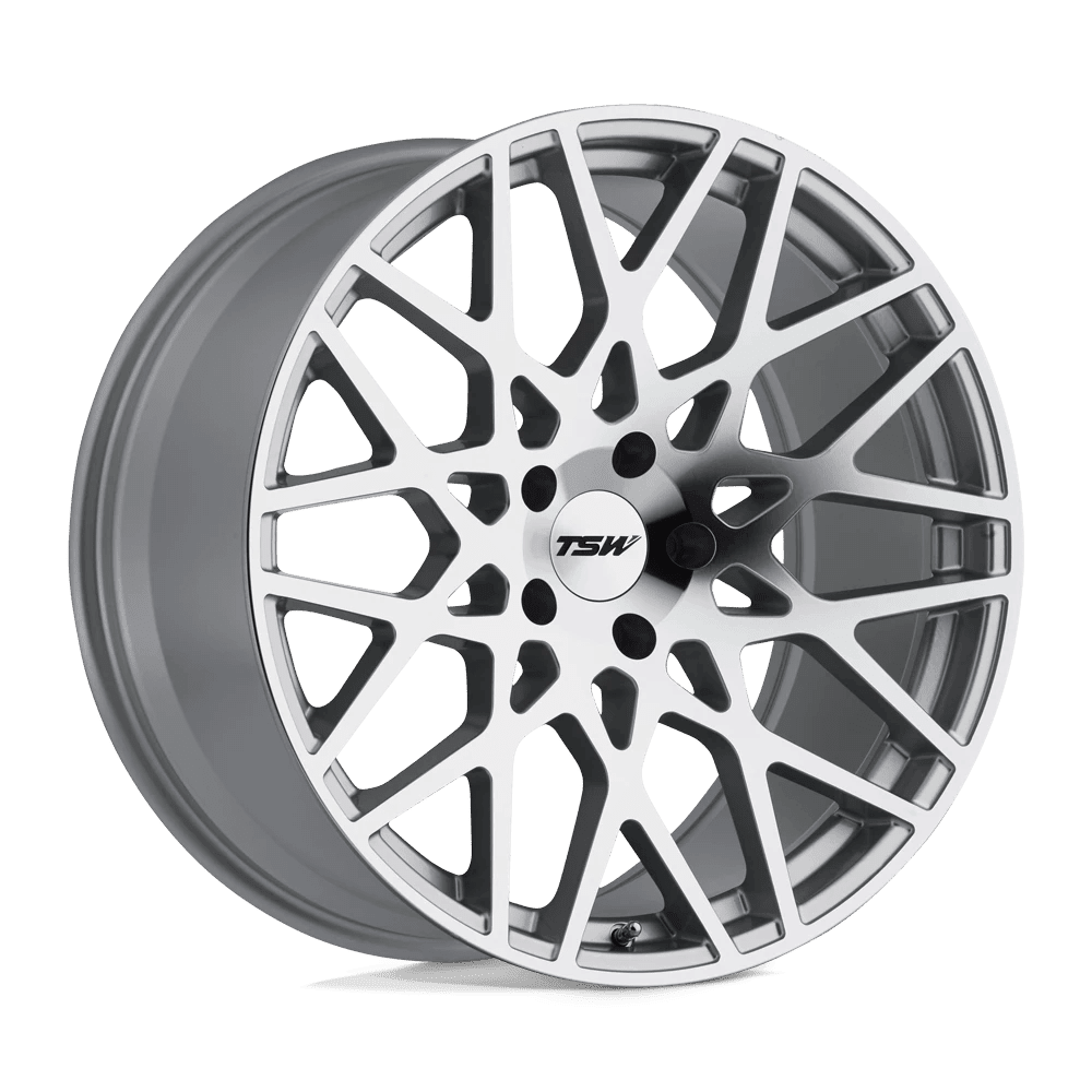 1 TSW 19x9.5 5x112 +35 VALE SILVER W/ MIRROR CUT FACE Wheel Rim ...