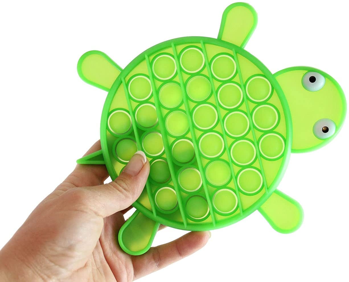 1 TURTLE Cute Ocean Animal Shaped Pop Silicone Push Poke Bubble Wrap ...