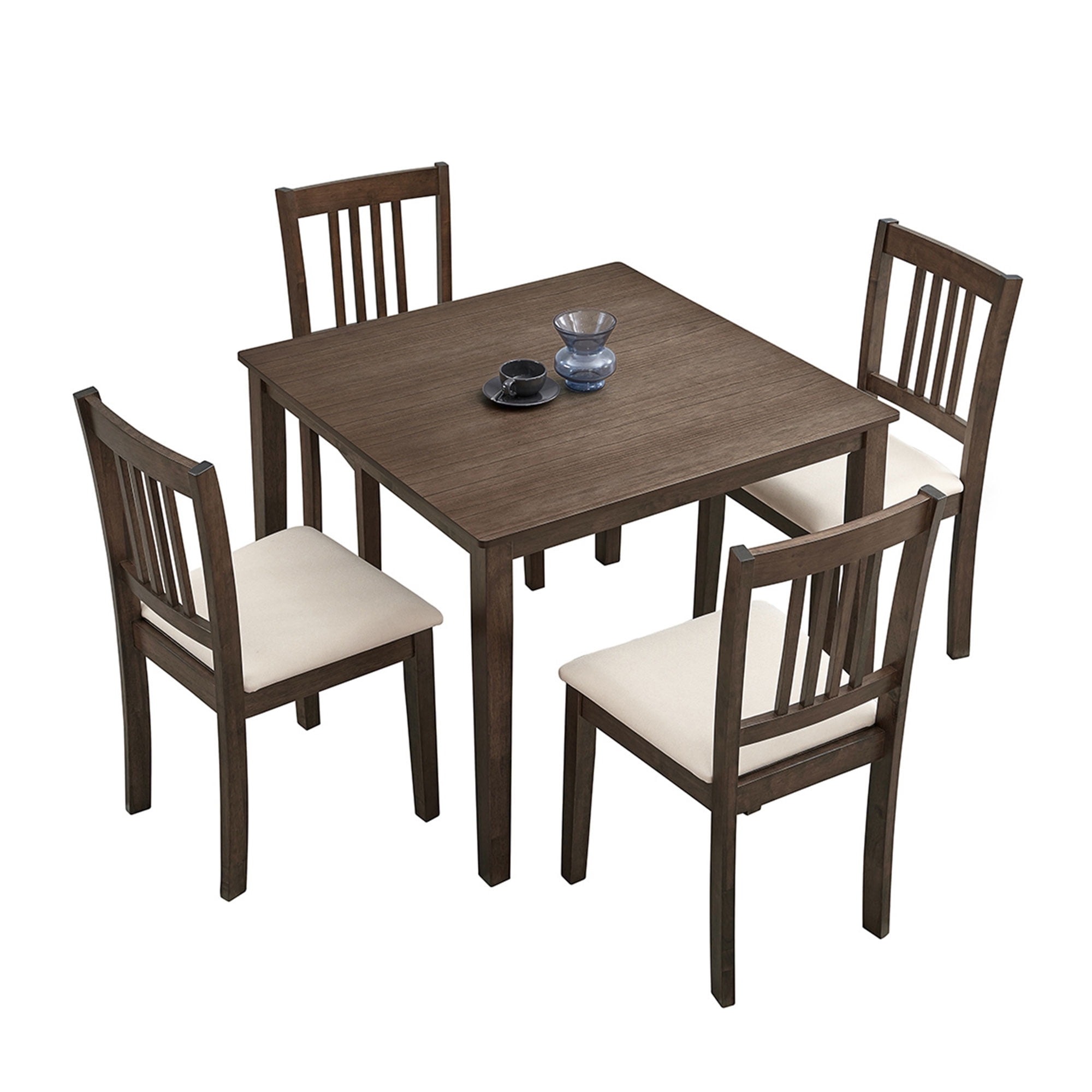 (1 Table with 4 Chairs)Wooden Dining Table Set, Mid Century Modern ...