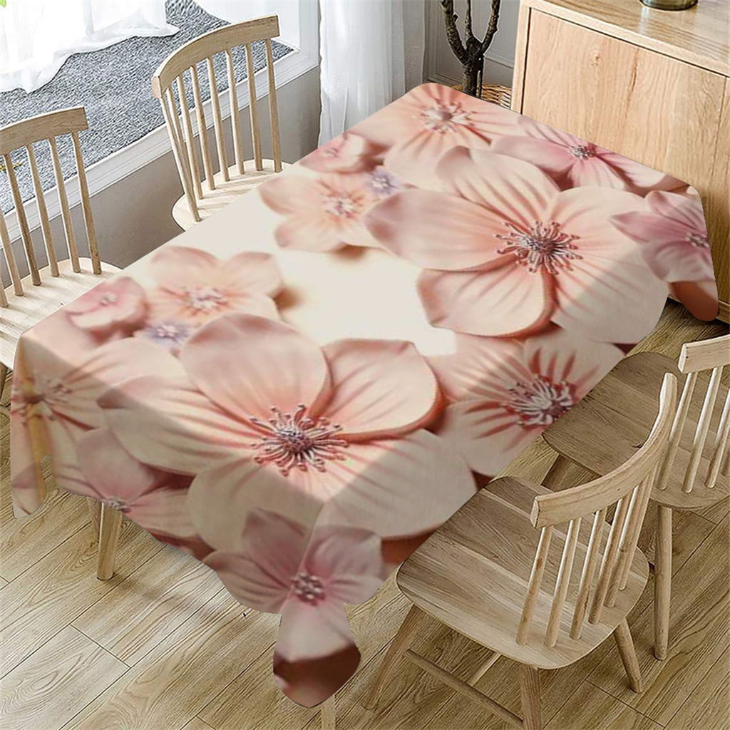1 Tablecloth Clearance! Primeval 3D Flower Table Cloth Rectangular Tea ...