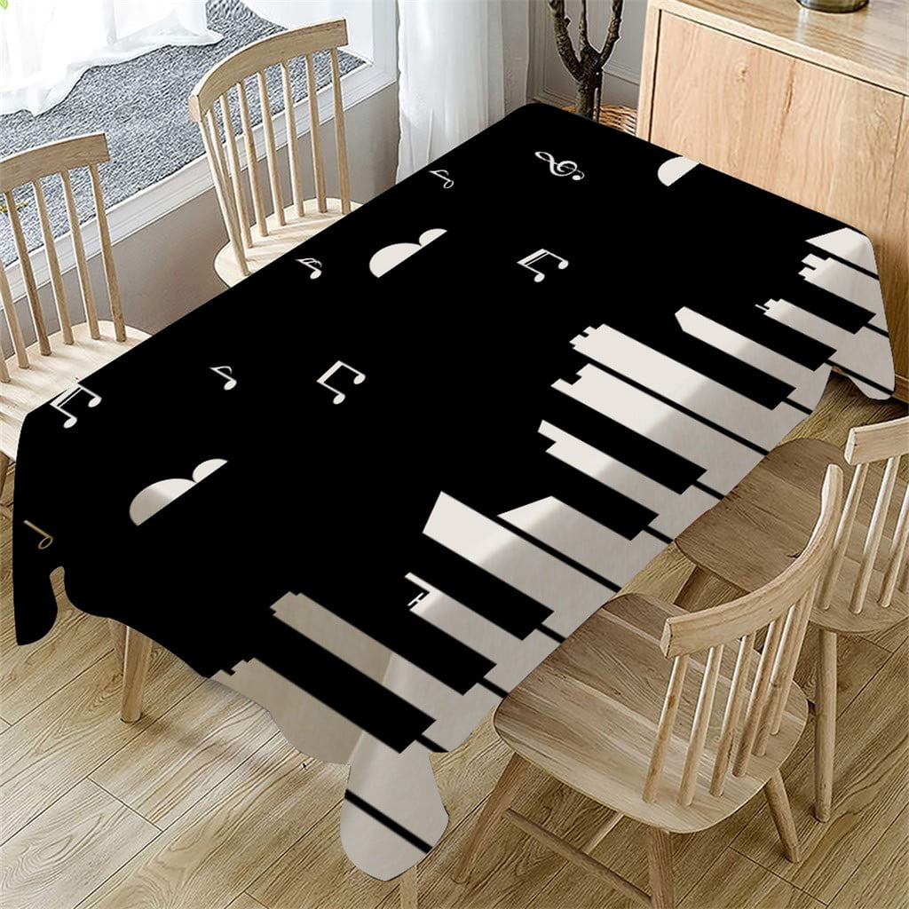 1 Tablecloth Piano Music Pattern Table Cloth Rectangular Tea Table ...