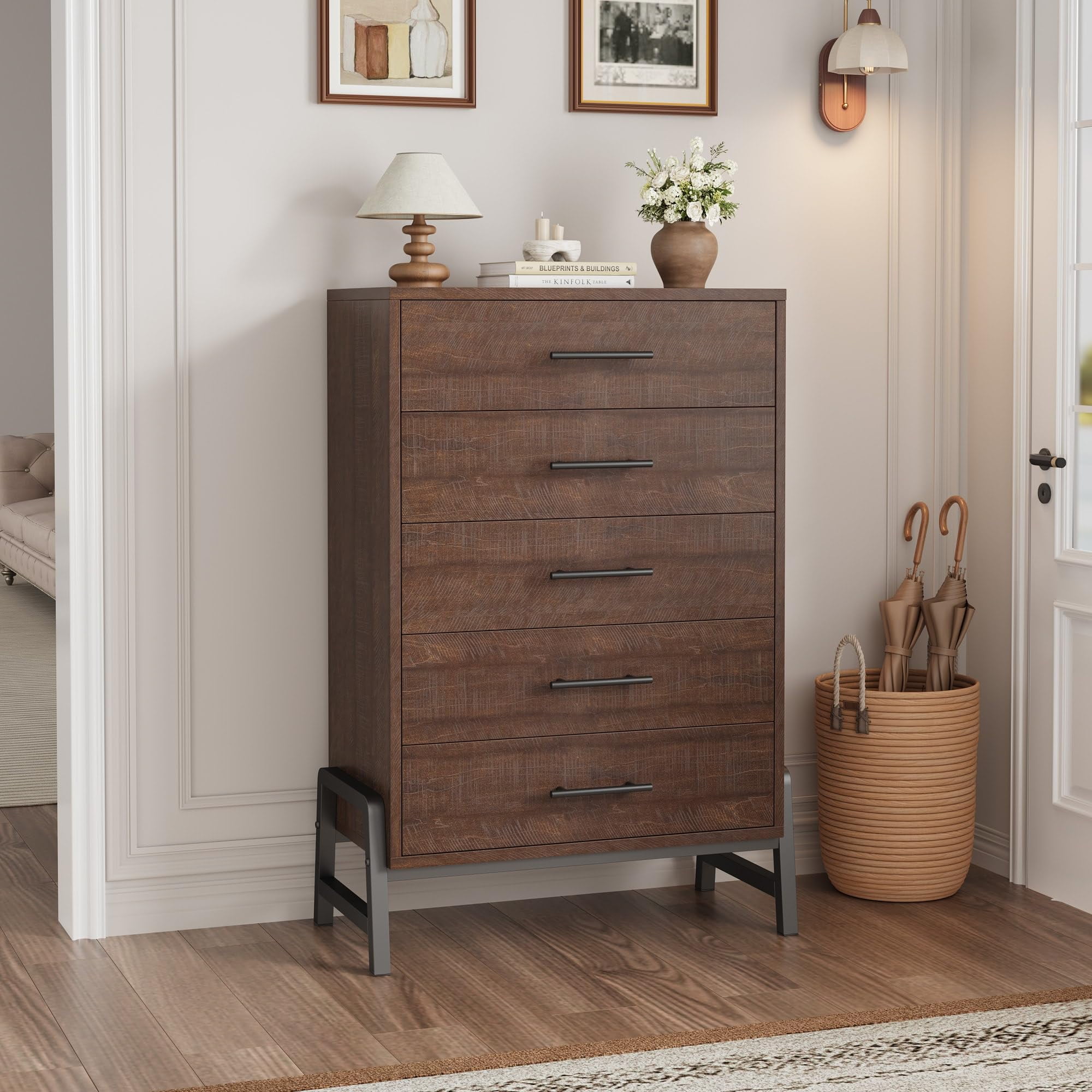 1# Tall 6-Drawer Dresser for Entryway Storage - Narrow Freestanding ...
