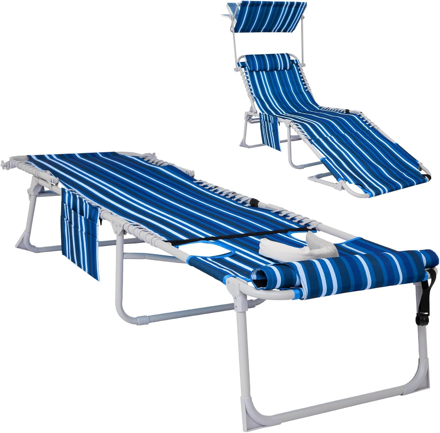 in 1 Tanning Chair with Face Hole & Canopy, 300 lbs Heavy Duty 5 ...