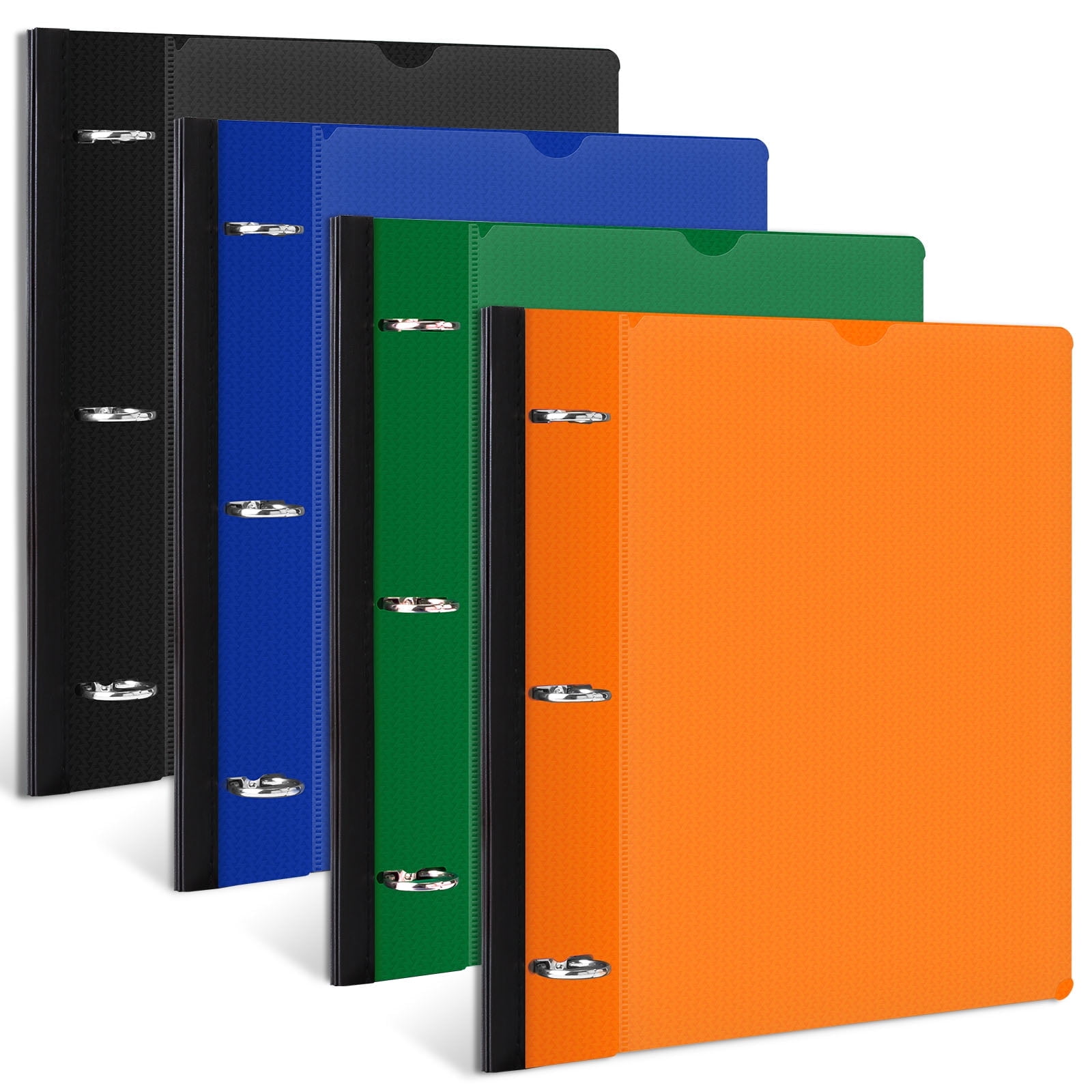 1" Telescoping 3 Ring Binder with Clear Front Pocket, 1 Inch Flexible ...