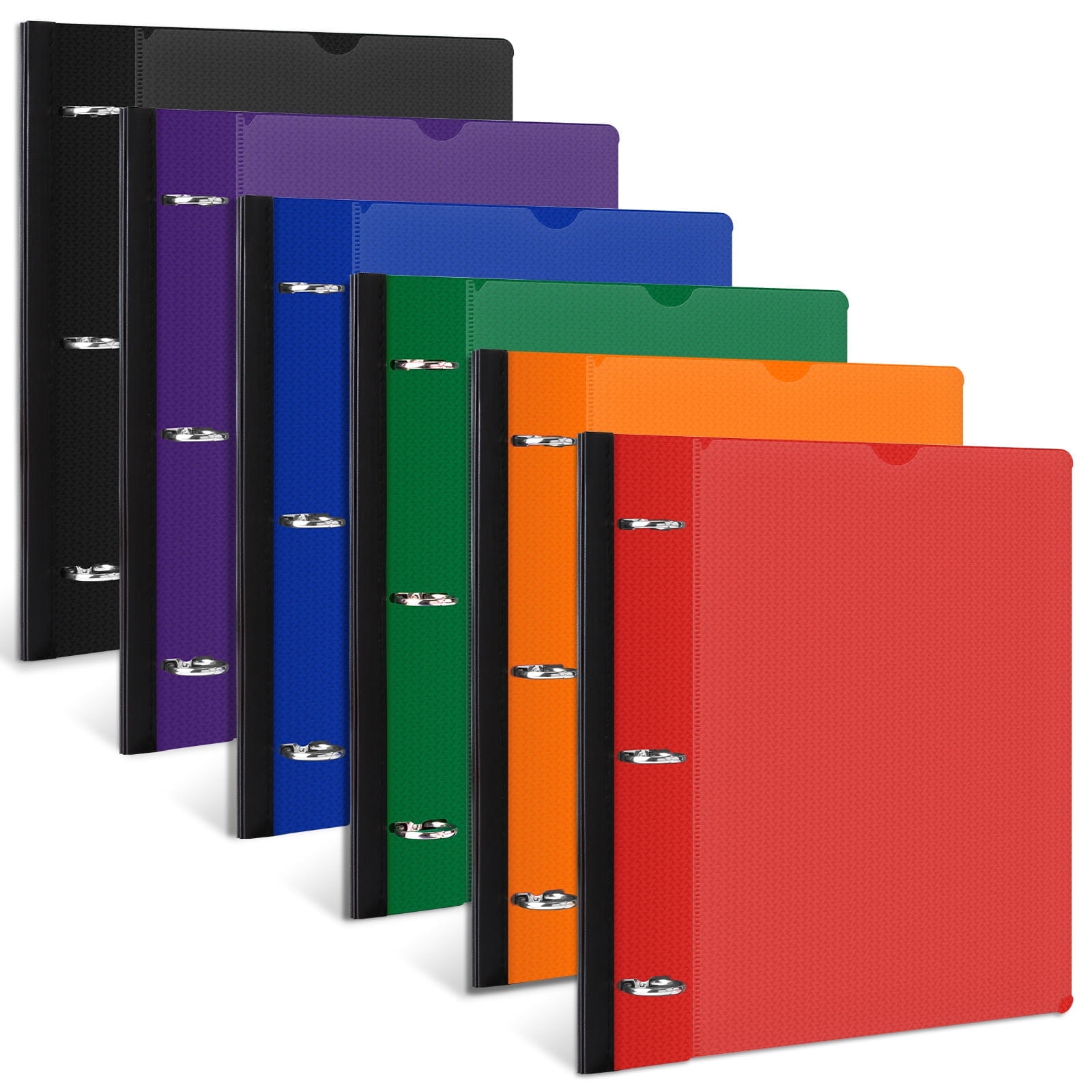 1" Telescoping 3 Ring Binder with Clear Front Pocket, 1 Inch Flexible ...