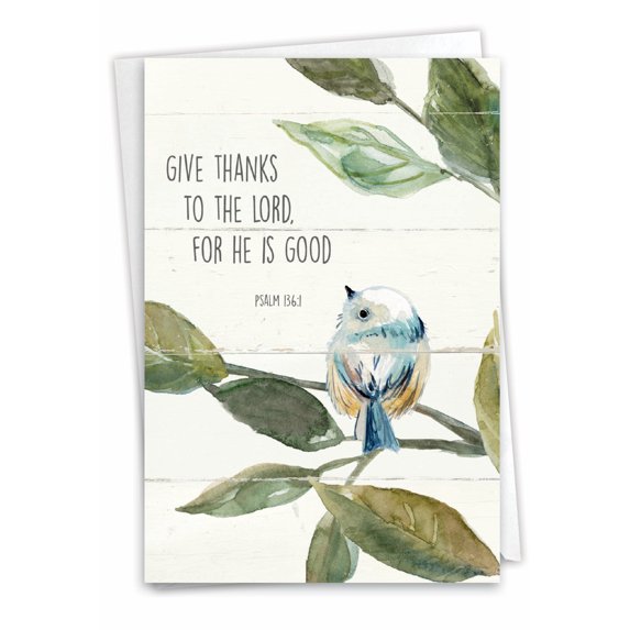 1 Thank You Card with Envelope - Scripture Birds C7108ETYG - Walmart.com