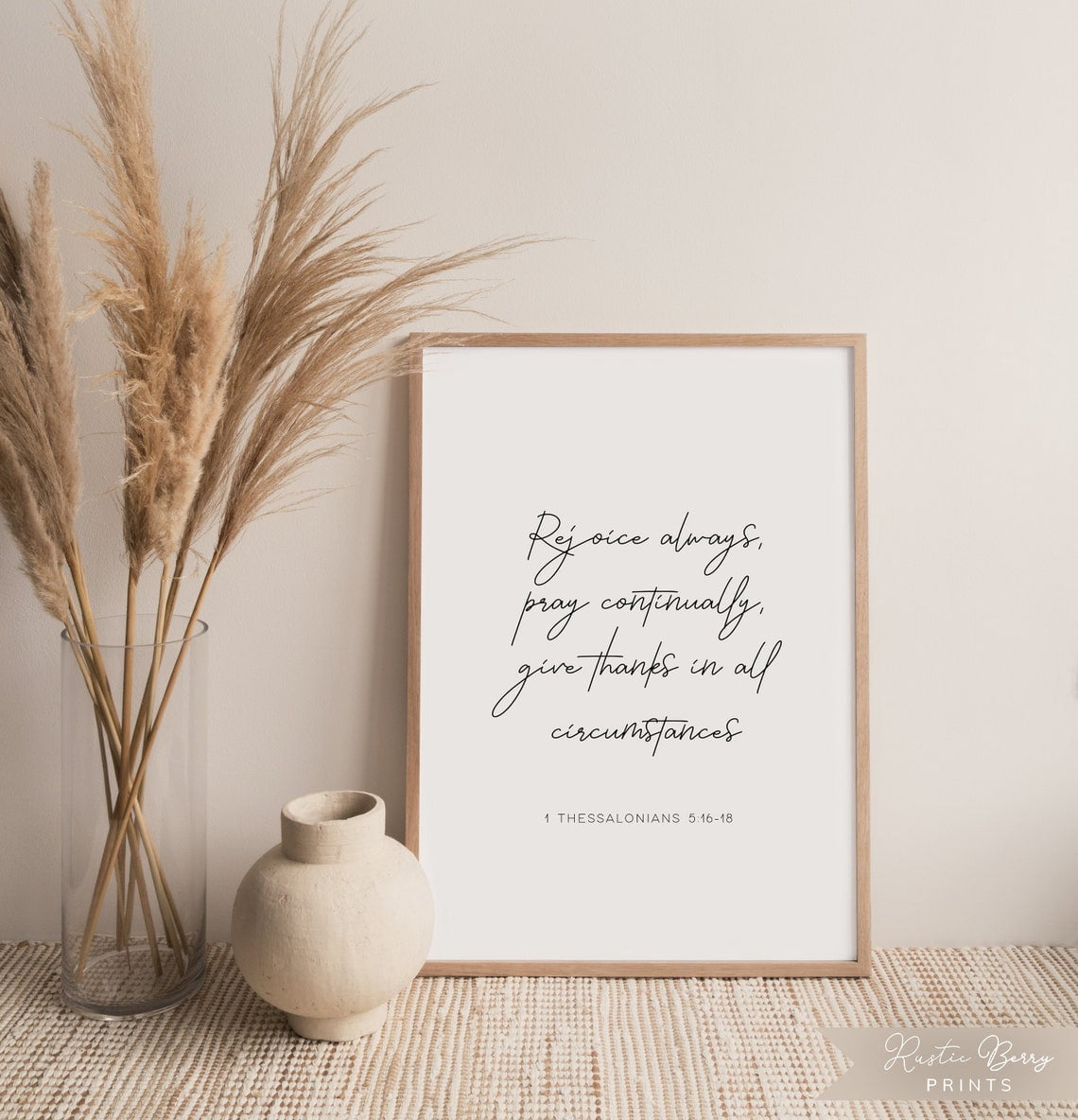 1 Thessalonians 5:16-18 Bible Quote Wall Art, Scripture, Modern ...