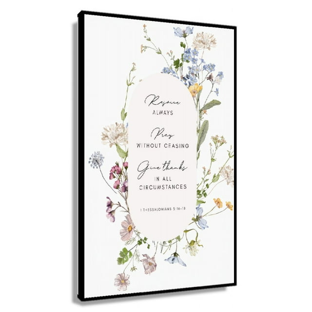 1 Thessalonians 5 16-18 Bible Verse Wall Art, Wreath Printable Wall Art ...