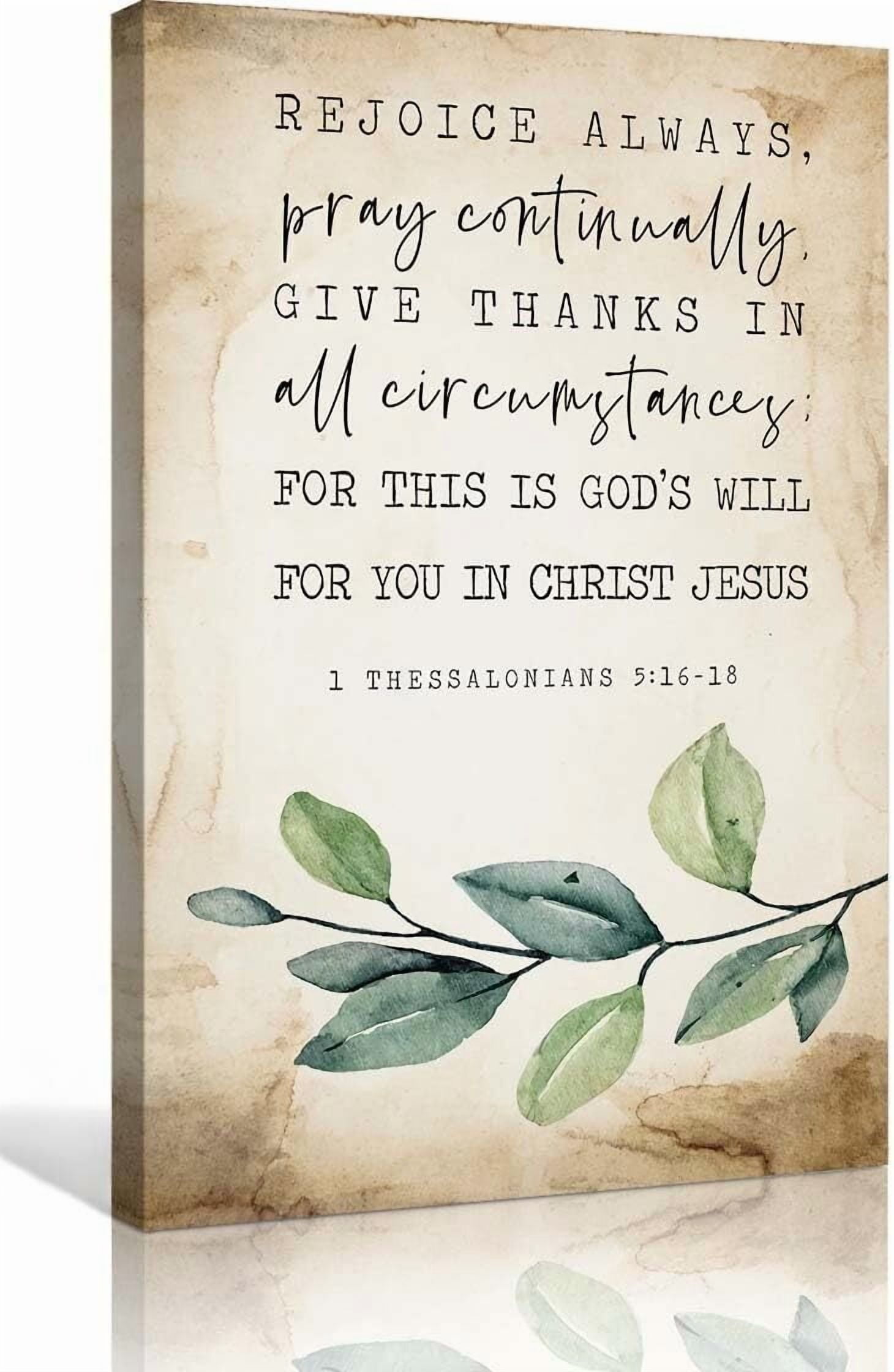 1 Thessalonians 5 16-18 Bible Verse Wall Decor Christian Poster Art ...