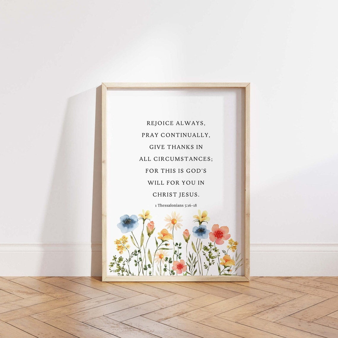 1 Thessalonians 5 16 18 Rejoice Pray Give Thanks Art, Unframed Paper ...