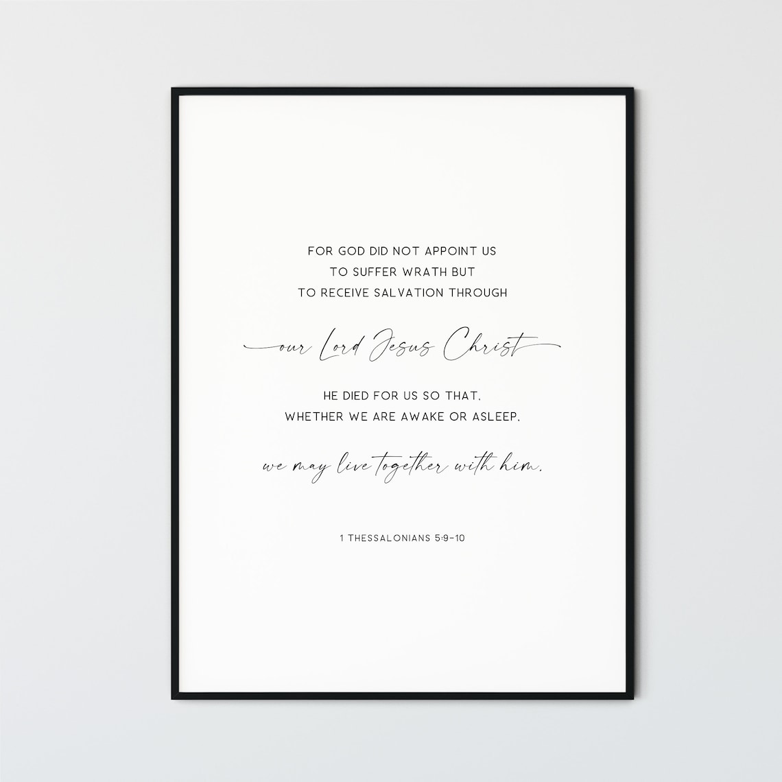1 Thessalonians 5:9-10 Bible Verse Wall Art, Scripture Prints, Modern ...