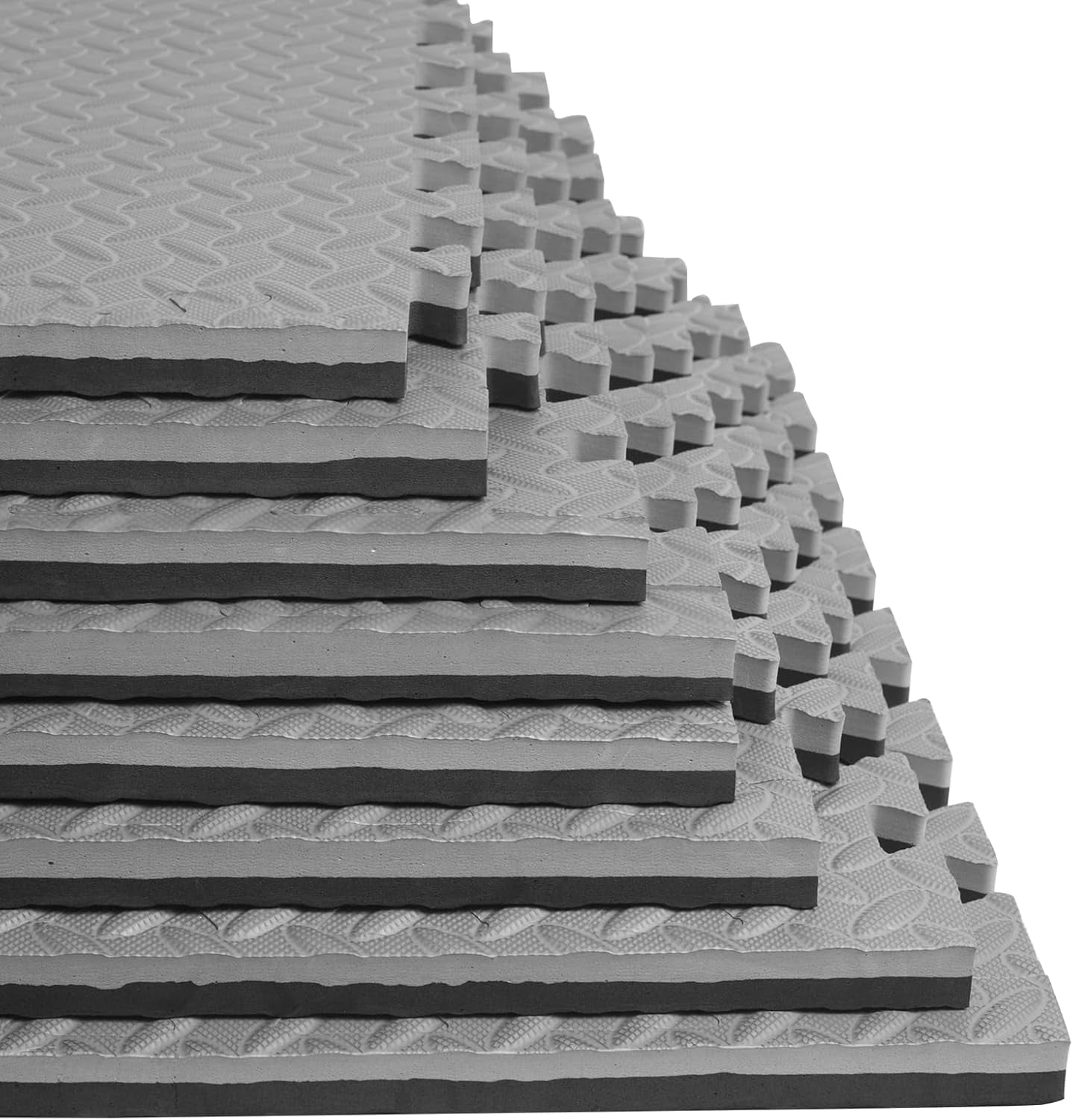 1 in Thick 48 Sq Ft EVA Foam Exercise Gym Mats 12 Pcs - Interlocking ...