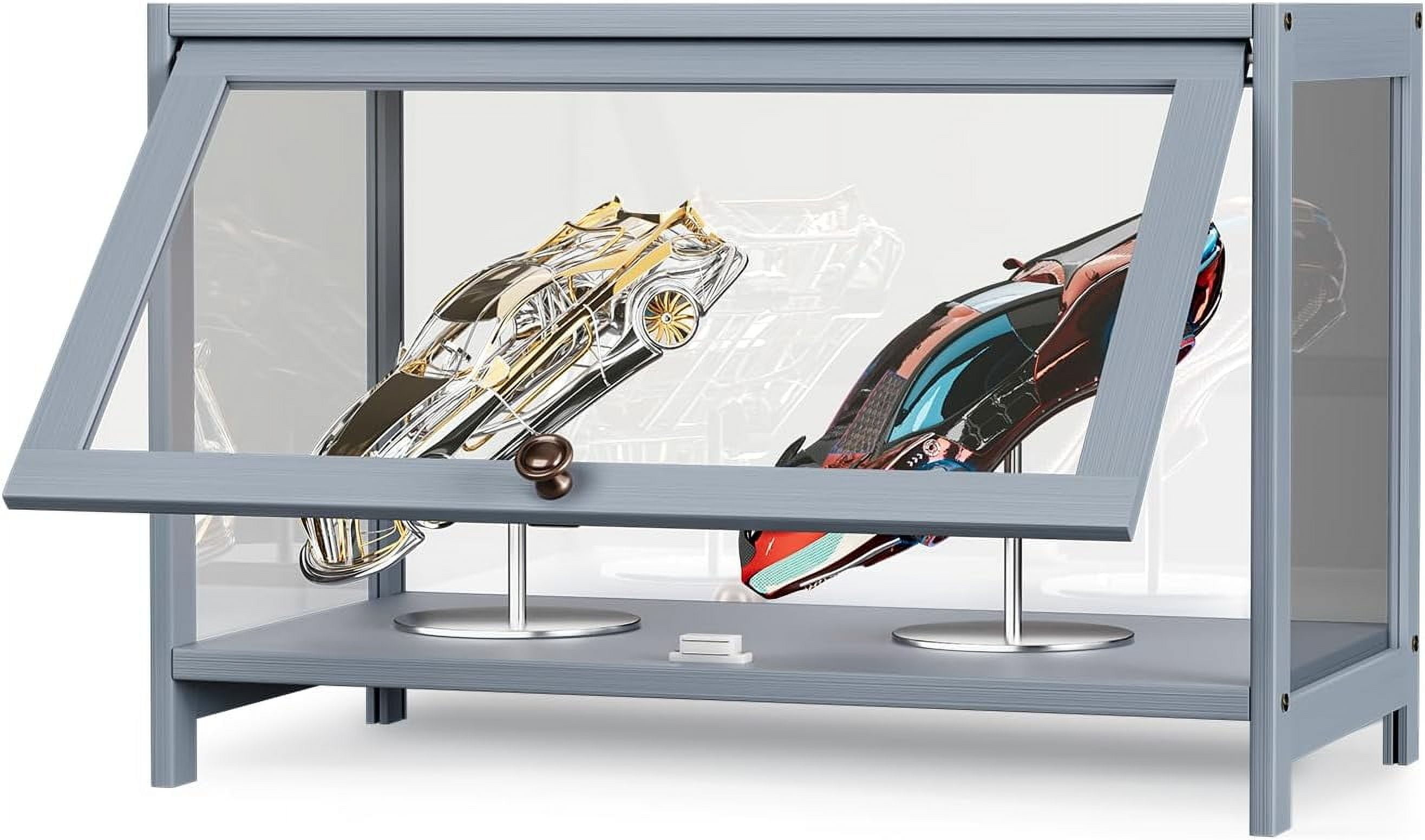 1 Tier Acrylic Display Cabinet with Door, Free Standing Clear Display ...