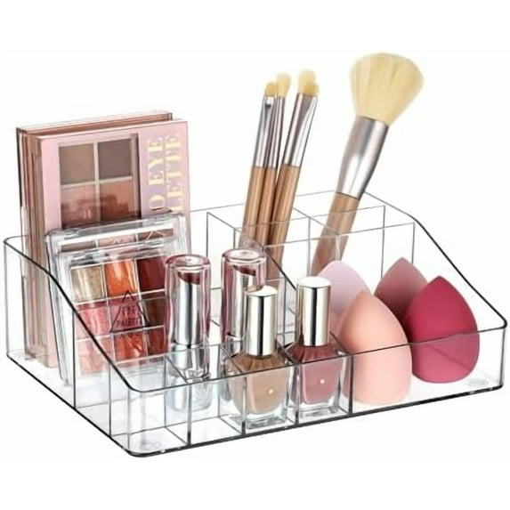 1 Tier Clear Makeup Organizer, Cosmetic Storage for Dresser Countertop ...
